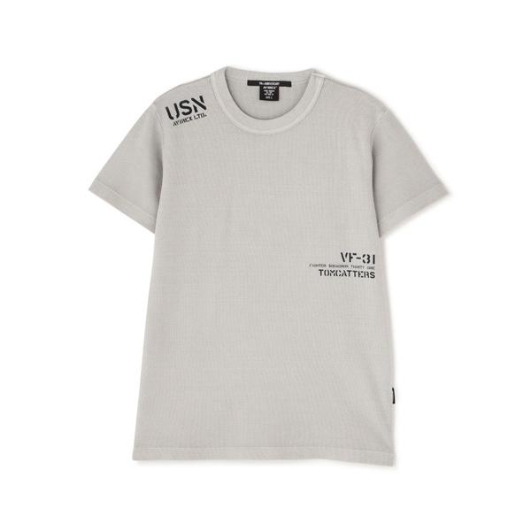 ZOZO問い合わせ番号:90355395ショップ:AVIREX，アヴィレックスブランド:AVIREX，アヴィレックス商品名:FADE WASH HONEYCOMB WAFFLE T-SHIRT / フェイドウォッシュ ハニカムワッフル 半袖...