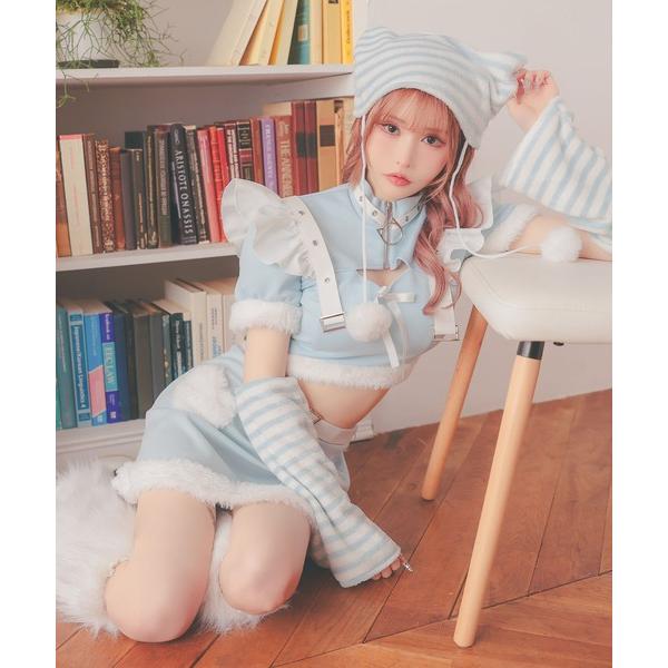 『タイムセール実施中』※このアイテムは返品・交換対象外商品です。ZOZO問い合わせ番号:90389596ショップ:Retica，レティカブランド:Tika，ティカ商品名:サンタ コスプレ かわいい アニマル ネコ ブルー へそ出し もこもこ...