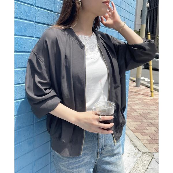 ZOZO問い合わせ番号:90423274ショップ:ikka LOUNGE，イッカラウンジブランド:ikka，イッカ商品名:【雑誌InRed5月号掲載】シアーリブブルゾン【親子コーデ】カテゴリ:ジャケット/アウター>ブルゾンブランド品番...