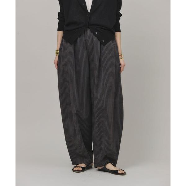 ZOZO問い合わせ番号:90424564ショップ:Curensology，カレンソロジーブランド:Curensology，カレンソロジー商品名:Curensology(カレンソロジー)/コットンリネンストライプドロストパンツカテゴリ:パンツ...