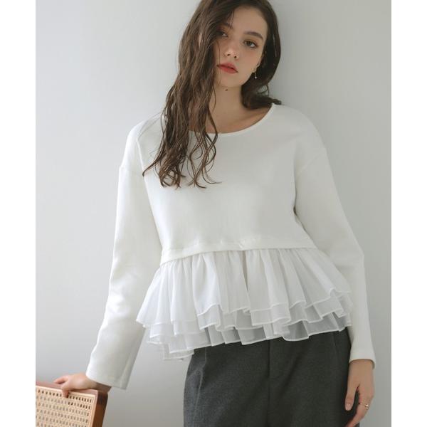 ZOZO問い合わせ番号:90517761ショップ:Meraki，メラキブランド:MERAKI，メラキ商品名:フリルドッキングスウェットカテゴリ:トップス>スウェットブランド品番:M823素材:本体：100%コットン 別布：100%ポリ...