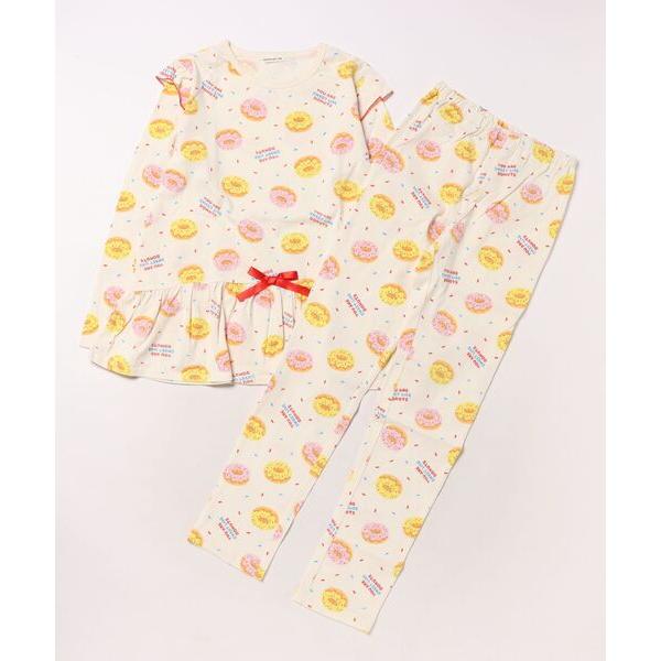 ZOZO問い合わせ番号:90550329ショップ:こどもの森e-shop，コドモノモリイーショップブランド:Kids Foret，キッズフォーレ商品名:ドーナツ・ハートくま総柄長袖パジャマカテゴリ:ルームウェア>ルームウェア/パジャマ...