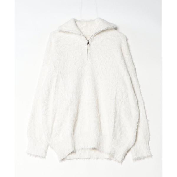 『セール実施中』ZOZO問い合わせ番号:90551069ショップ:Auntie Rosa，アンティローザブランド:Clum，クルム商品名:half zip mohair like over size knit / ハーフジップモヘアライクオ...