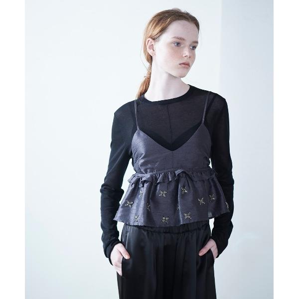 ZOZO問い合わせ番号:90551553ショップ:MARILYN MOON，マリリンムーンブランド:Marilyn Moon，マリリンムーン商品名:【SOI-MeME】ビーズモチーフタフタキャミソールカテゴリ:トップス>キャミソールブ...