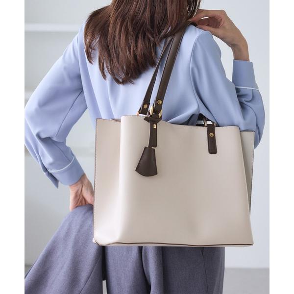 『タイムセール実施中』ZOZO問い合わせ番号:90616782ショップ:ROPE' PICNIC，ロぺピクニックブランド:ROPE' PICNIC，ロペピクニック商品名:【WEB限定】【A4対応】チャーム付きバイカラートートバッグ/通勤対応...