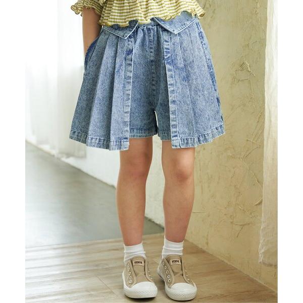 ZOZO問い合わせ番号:90617560ショップ:ikka LOUNGE，イッカラウンジブランド:ikka，イッカ商品名:ウォッシュデニムダブルラップキュロット（120~160cm）カテゴリ:スカート>デニムスカートブランド品番:13...