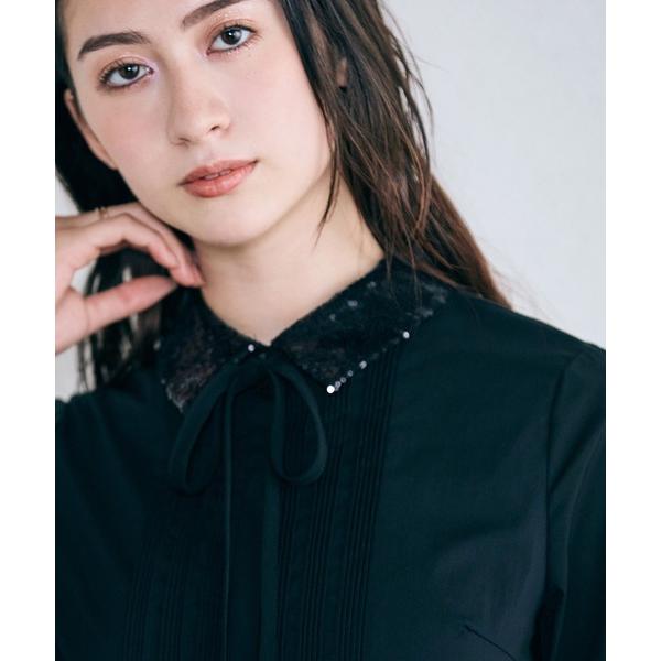 『セール実施中』ZOZO問い合わせ番号:90656491ショップ:Rose Tiara，ローズティアラブランド:Audie a Muses，オーディアミューズ商品名:スパンコール襟ブラウスカテゴリ:トップス>シャツ/ブラウスブランド品...