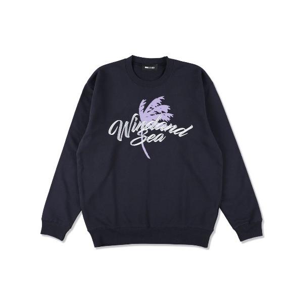 ZOZO問い合わせ番号:90656845ショップ:WIND AND SEA，ウィンダンシーブランド:WIND AND SEA，ウィンダンシー商品名:PALM TREE LOGO CREWNECK SWEATカテゴリ:トップス>スウェッ...