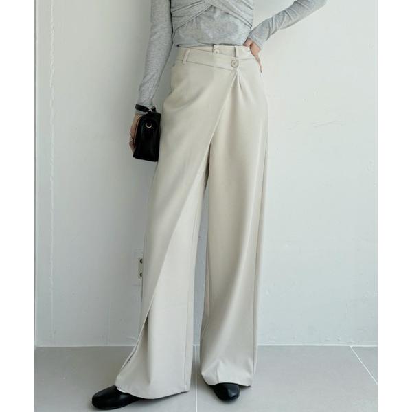 『タイムセール実施中』ZOZO問い合わせ番号:90680973ショップ:Ada.，エイダブランド:Eclat one，エクラワン，Ada.，エイダ商品名:【Eclat one】ラップデザイン ワイド スラックスカテゴリ:パンツ>スラッ...