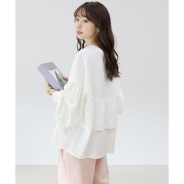 ZOZO問い合わせ番号:90720632ショップ:FUNNY COMPANY+，ファニーカンパニープラスブランド:Aletta vita，アレッタビータ商品名:杢無地バックフリル前開きブラウスカテゴリ:トップス>シャツ/ブラウスブラン...