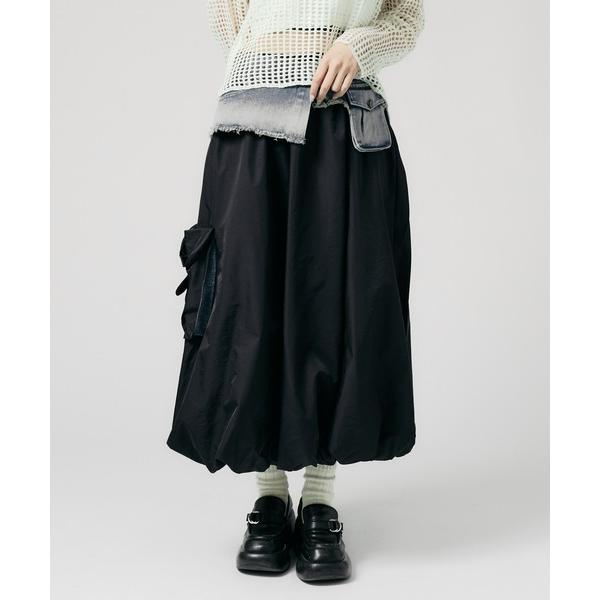 『タイムセール実施中』ZOZO問い合わせ番号:90754810ショップ:ROOP TOKYO，ループトーキョーブランド:ROOPTOKYO，ループトウキョウ商品名:Denim Layerd Cargo Skirt / デニムレイヤード カー...