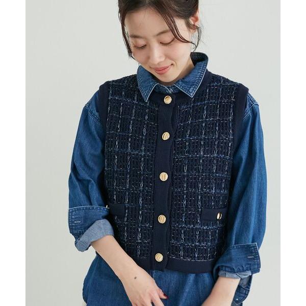 『セール実施中』ZOZO問い合わせ番号:90756158ショップ:le.coeur blanc，ルクールブランブランド:le.coeur blanc，ルクールブラン商品名:TORRAZZO DONNA 別注ツイード調ベストカテゴリ:トップス...