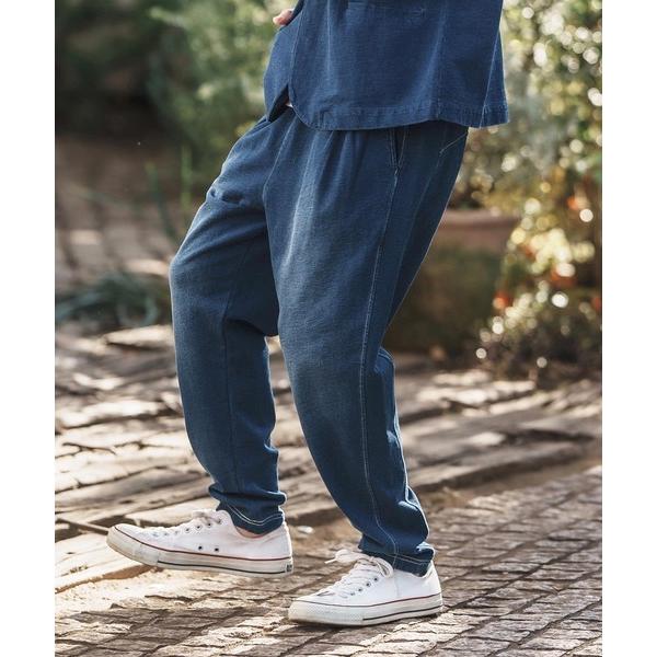 ZOZO問い合わせ番号:90788161ショップ:CAMBIO，カンビオブランド:CAMBIO，カンビオ商品名:mp13199-Indigo Sweat Tuck Pants スウェットタックパンツカテゴリ:パンツ>スウェットパンツブ...
