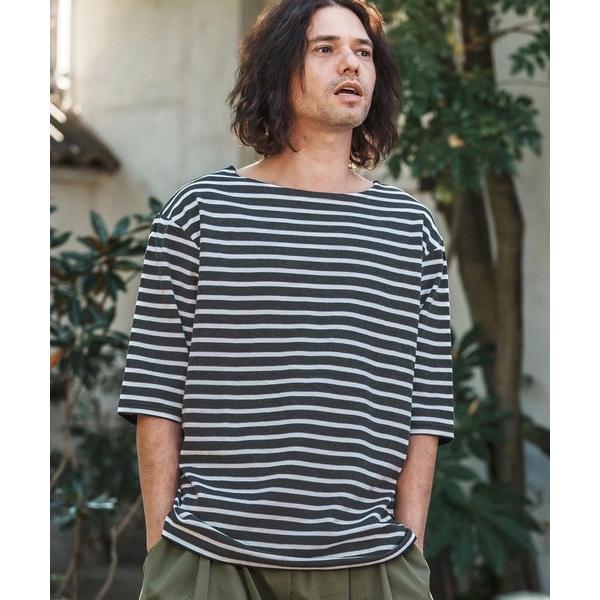 『セール実施中』ZOZO問い合わせ番号:90788205ショップ:CAMBIO，カンビオブランド:CAMBIO，カンビオ商品名:mt9457-Span Fraise Border Narrow Boat Neck Cut sew Tシャツカ...