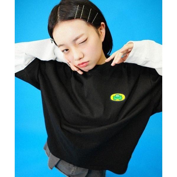 ZOZO問い合わせ番号:90789984ショップ:L.H.P WOMEN，エルエイチピーウィーメンブランド:L.H.P，エルエイチピー商品名:Parappa The Rapper/パラッパラッパー/胸ロゴワッペン刺繍フェイクレイヤードロンT...