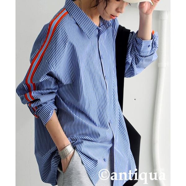 ZOZO問い合わせ番号:90822084ショップ:antiqua，アンティカブランド:antiqua，アンティカ商品名:ストライプラインシャツカテゴリ:トップス>シャツ/ブラウスブランド品番:ZK-00199素材:表地：綿50%　ポリ...