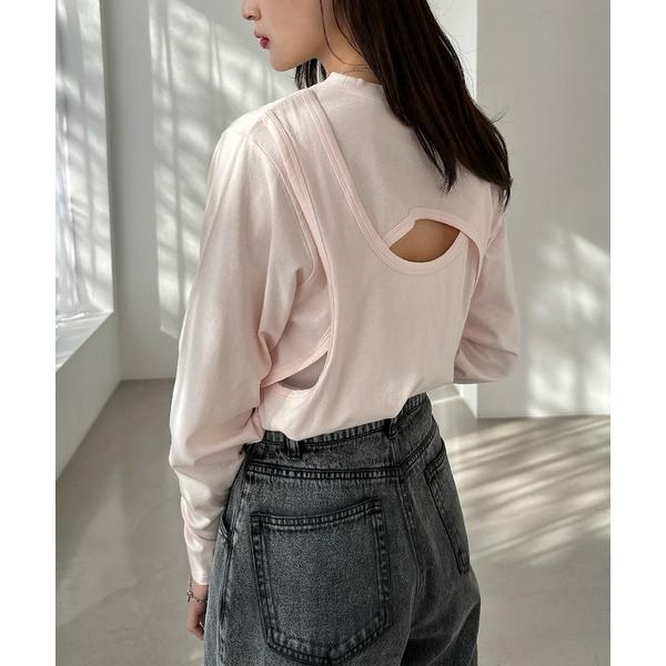 『タイムセール実施中』ZOZO問い合わせ番号:90822672ショップ:andme，アンドミーブランド:Freesia by andme，フリージアバイアンドミー商品名:バックオープンレイヤードトップスカテゴリ:トップス>Tシャツ/カ...