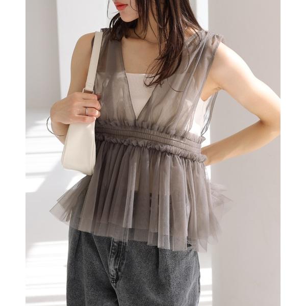 『タイムセール実施中』ZOZO問い合わせ番号:90822676ショップ:andme，アンドミーブランド:Freesia by andme，フリージアバイアンドミー商品名:チュールシャーリング2wayキャミソールビスチェカテゴリ:トップス&g...