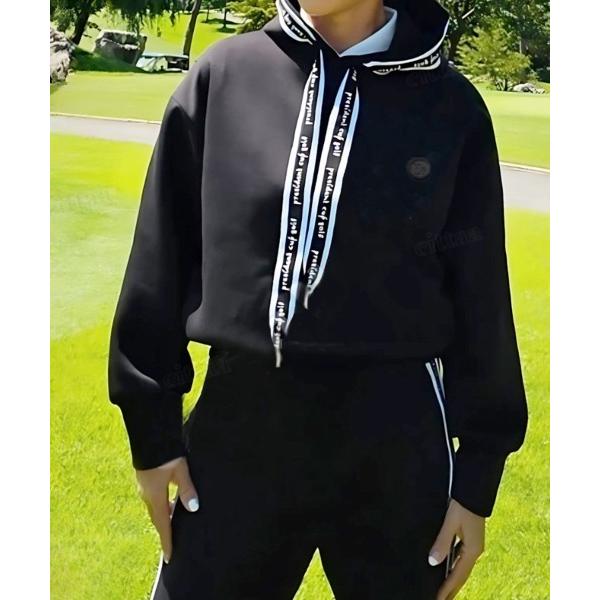 ZOZO問い合わせ番号:90823981ショップ:Dalfwin，ダールフィンブランド:Dalfwin，ダールフィン商品名:【セットアップ可能】ラバーラベル付き英字ロゴテープフーディー ゴルフウエアカテゴリ:トップス>スウェットブラン...