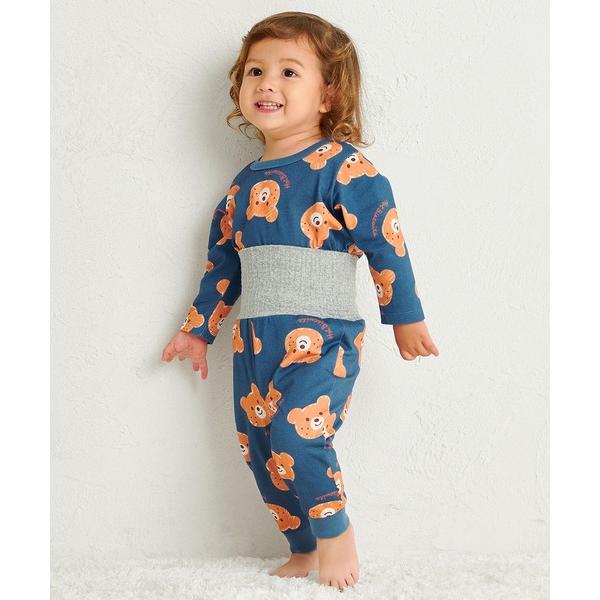 ZOZO問い合わせ番号:90824909ショップ:MIKI HOUSE HOT BISCUITS，ミキハウスホットビスケッツブランド:HOT BISCUITS，ホットビスケッツ商品名:ビーンズフェイスプリント 腹巻き付き長袖パジャマカテゴリ...