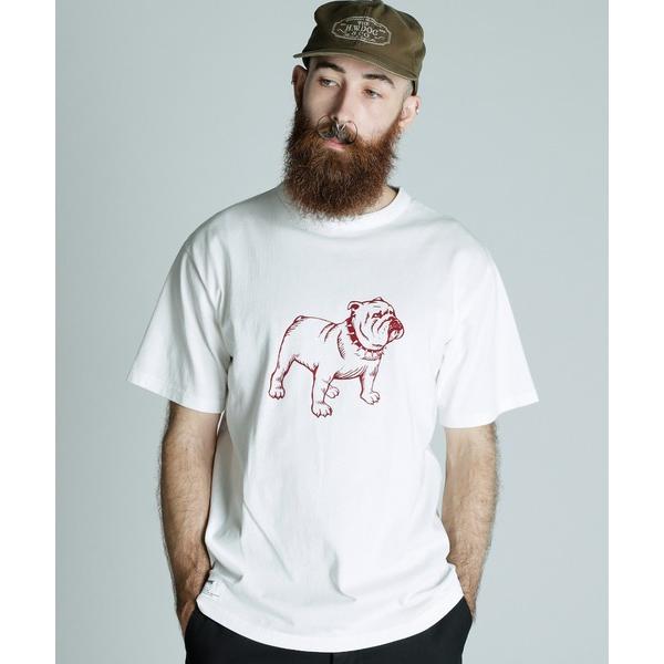 ZOZO問い合わせ番号:90825069ショップ:SCHOTT，ショットブランド:schott，ショット商品名:Schott/ショット/PIGMENT T-SHIRT FLOCKY BULLDOG/ピグメント Tシャツ フロッキーブルドッグ...