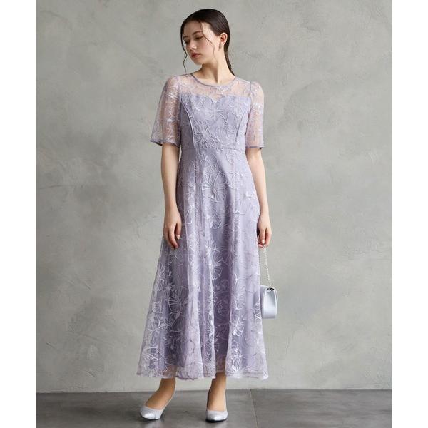 『タイムセール実施中』ZOZO問い合わせ番号:90856533ショップ:AIMER，エメブランド:AIMER，エメ商品名:フラワーモチーフスパンコール刺繍ミモレ丈袖付きパーティードレス　結婚式　お呼ばれ　ドレス　20代 30代 40代カテゴ...