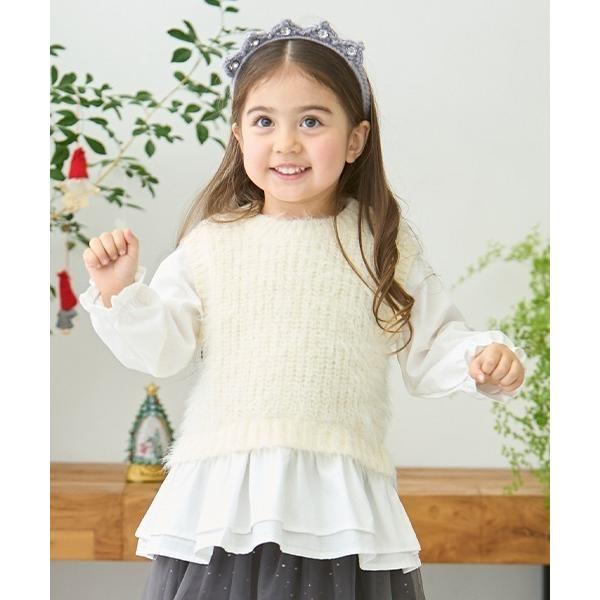 『セール実施中』ZOZO問い合わせ番号:90920194ショップ:petit main，プティマインブランド:petit main，プティマイン商品名:【リンク】シャギードッキングブラウス(キッズサイズ)カテゴリ:トップス>シャツ/ブ...