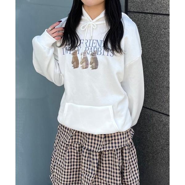 『タイムセール実施中』ZOZO問い合わせ番号:90920615ショップ:merrylatte，メリーラテブランド:merrylatte，メリーラテ商品名:RABBITSパーカーカテゴリ:トップス>パーカーブランド品番:miz-075素...
