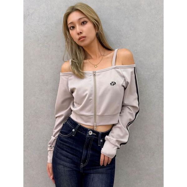 『セール実施中』ZOZO問い合わせ番号:91073697ショップ:GYDA，ジェイダブランド:GYDA，ジェイダ商品名:GD track 2ラインオフショルトップスカテゴリ:トップス>Tシャツ/カットソーブランド品番:07252273...