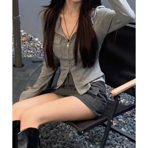 『セール実施中』ZOZO問い合わせ番号:91073746ショップ:Teem Store，チームストアブランド:lilful，リルフル商品名:ダブルジップ スリムライン フロントポケットデザイントップスカテゴリ:トップス>Tシャツ/カッ...