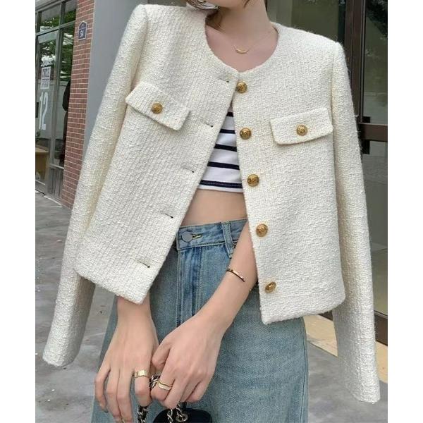 『タイムセール実施中』ZOZO問い合わせ番号:91074100ショップ:SEU，エスイーユーブランド:SEU，エスイーユー，SAISON DE PAPILLON，セゾンドパピヨン商品名:【お気に入り2万突破！】ノーカラーツイードショートジャ...