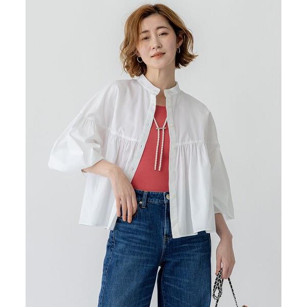 『セール実施中』ZOZO問い合わせ番号:91138680ショップ:23区，ニジュウサンクブランド:23区，ニジュウサンク商品名:【洗える】CANCLINI ギャザー フレア ブラウスカテゴリ:トップス>シャツ/ブラウスブランド品番:B...