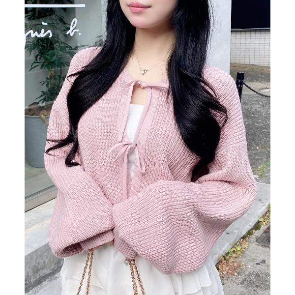 『タイムセール実施中』ZOZO問い合わせ番号:91139737ショップ:INGNI，イングブランド:INGNI，イング商品名:Vネック2つリボンニットカーディガンカテゴリ:トップス>カーディガン/ボレロブランド品番:1999-6000...