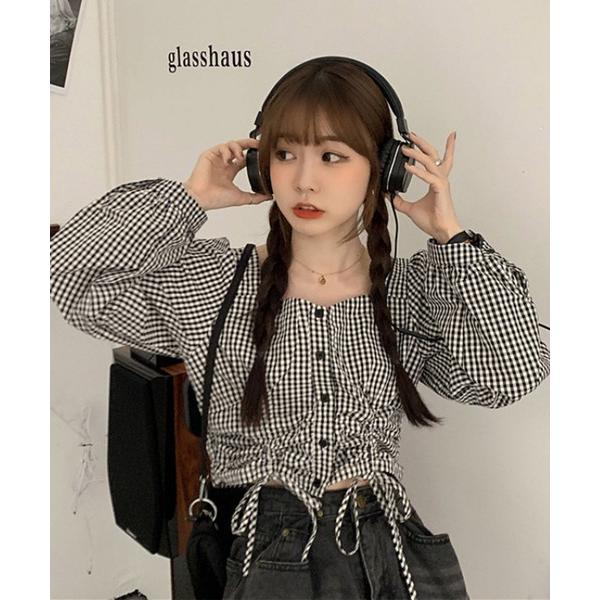 『タイムセール実施中』ZOZO問い合わせ番号:91176210ショップ:Teem Store，チームストアブランド:Mejoul，メジュール商品名:【大好評につき新色追加！お気に入り8400突破】ギンガムチェックドロストスクエアネックブラウ...