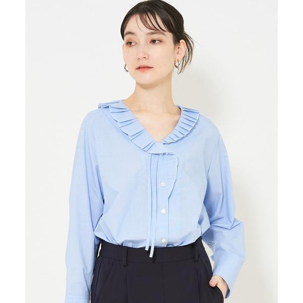 『セール実施中』ZOZO問い合わせ番号:91176365ショップ:qualite，カリテブランド:qualite，カリテ商品名:【入卒/セレモニー/オケージョン】Vネックプリーツカラーブラウスカテゴリ:トップス>シャツ/ブラウスブラン...