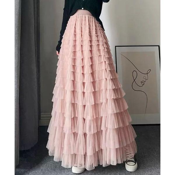 『セール実施中』ZOZO問い合わせ番号:91179029ショップ:CELENA，セレナブランド:ampm，エーエムピーエム商品名:フリルチュールロングスカートカテゴリ:スカート>スカートブランド品番:KME-023素材:ポリエステル1...