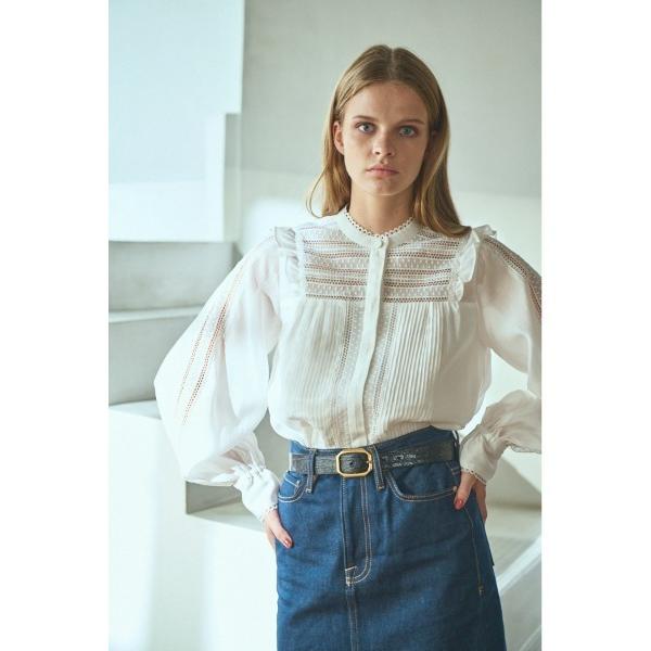 ZOZO問い合わせ番号:91211569ショップ:Estella.K，エステラケーブランド:Estella.K，エステラケー商品名:Alila Blouse スタンドボーダーレースBLカテゴリ:トップス>シャツ/ブラウスブランド品番:...