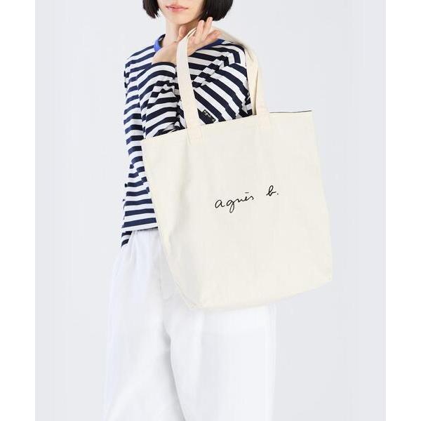 ZOZO問い合わせ番号:91242467ショップ:agnes b.，アニエスベーブランド:agnes b.，アニエスベー商品名:ロゴ コットン リバーシブル トートバッグ ”Paulette” YAS18−01カテゴリ:バッグ>トート...
