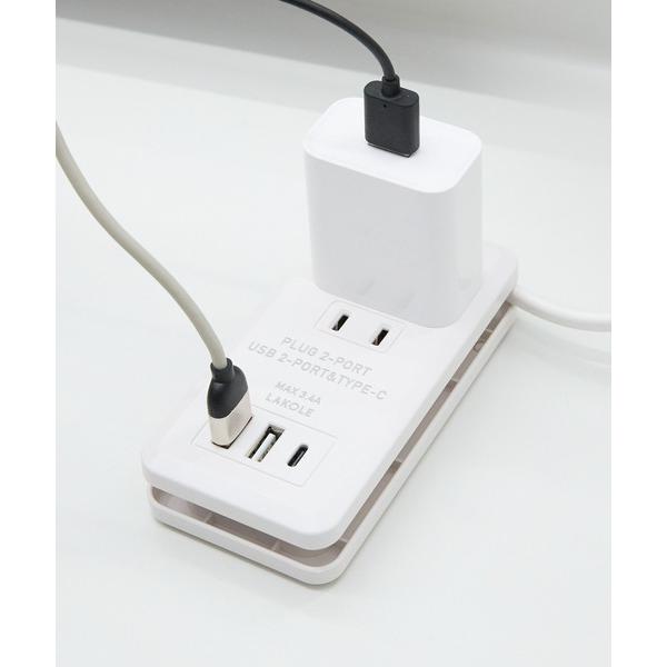 『タイムセール実施中』ZOZO問い合わせ番号:91304069ショップ:LAKOLE，ラコレブランド:LAKOLE，ラコレ商品名:2コンセント+2USB+1C電源タップ / 282646カテゴリ:PC・スマホグッズ/家電>生活家電ブラ...