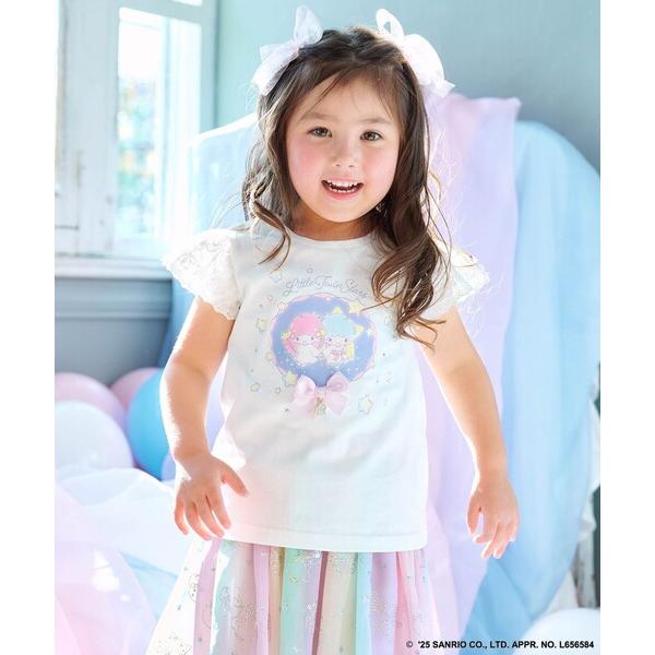 『セール実施中』ZOZO問い合わせ番号:91304130ショップ:ANY，エニィブランド:ANY，エニィ商品名:【any FAM× リトルツインスターズ 】キキ＆ララ 袖レースTシャツカテゴリ:トップス>Tシャツ/カットソーブランド品...