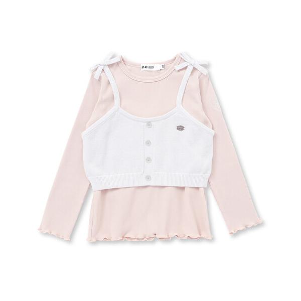 『タイムセール実施中』ZOZO問い合わせ番号:91337254ショップ:BEBE ONLINE STORE，ベベ オンラインストアブランド:SLAP SLIP，スラップスリップ商品名:ラメニットビスチェ+テレコTシャツ2点セット(90~13...