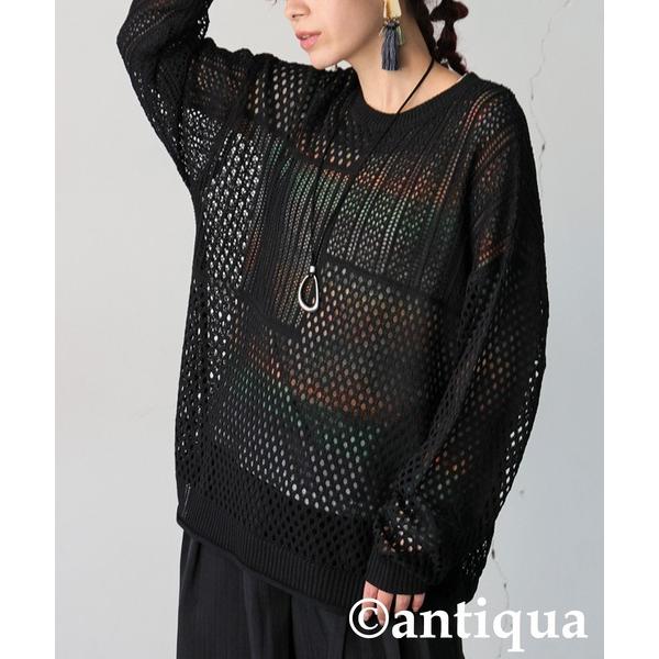 『タイムセール実施中』ZOZO問い合わせ番号:91340178ショップ:antiqua，アンティカブランド:antiqua，アンティカ商品名:透かし編みサマーニットカテゴリ:トップス>ニット/セーターブランド品番:YP-00164素材...