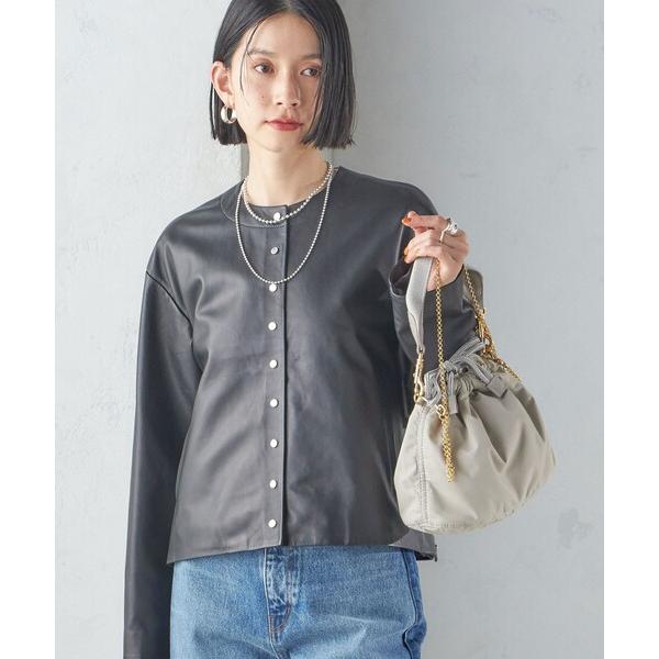 『タイムセール実施中』ZOZO問い合わせ番号:91340862ショップ:SHIPS for women，シップス フォー ウィメンブランド:SHIPS，シップス商品名:SHEEP レザー ノーカラー ブルゾンカテゴリ:ジャケット/アウター&...