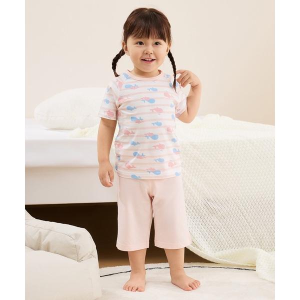 『タイムセール実施中』ZOZO問い合わせ番号:91372863ショップ:Combi mini，コンビミニブランド:combimini，コンビミニ商品名:のびのび腹巻付き半袖パジャマ（くじらボーダー・水遊び・いちご・恐竜）カテゴリ:ルームウェ...