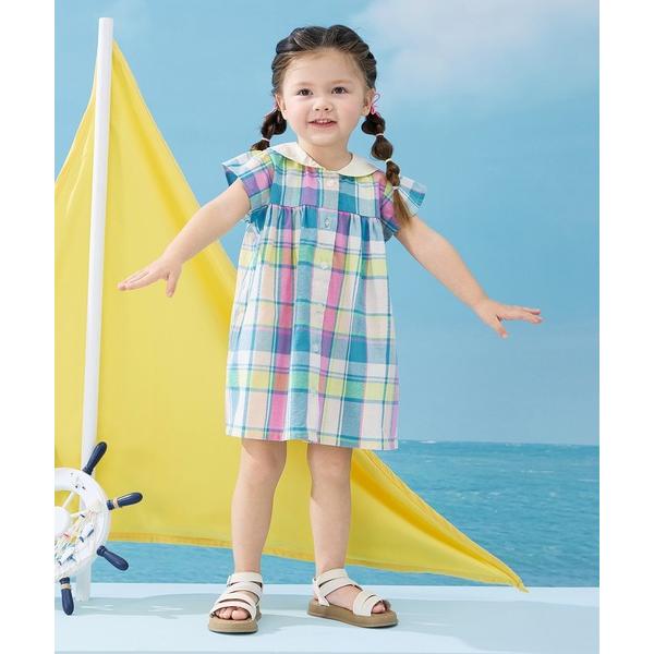 『セール実施中』ZOZO問い合わせ番号:91372915ショップ:Combi mini，コンビミニブランド:combimini，コンビミニ商品名:半袖前開きオリジナルチェックワンピースカテゴリ:ワンピース/ドレス>ワンピースブランド品...