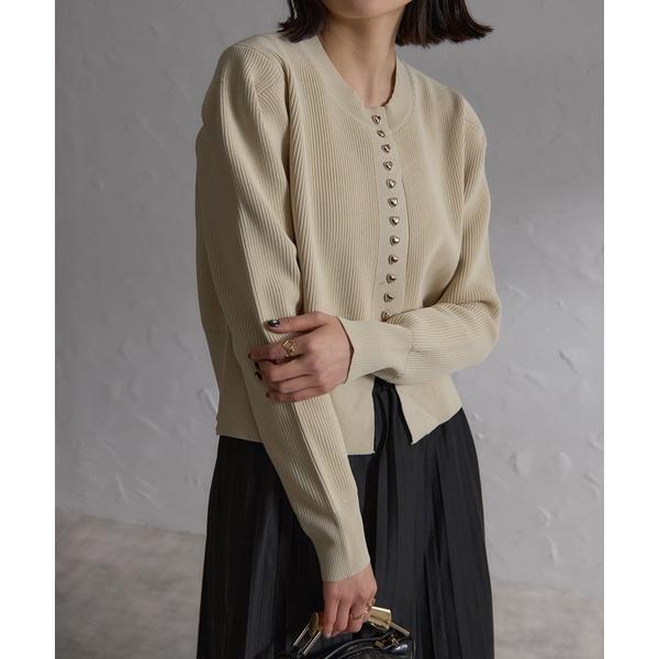 『タイムセール実施中』ZOZO問い合わせ番号:91374164ショップ:Bonjour Sagan，ボンジュールサガンブランド:each，イーチ，Bonjour Sagan，ボンジュールサガン商品名:ミニハートボタンパワショルニットカーディ...