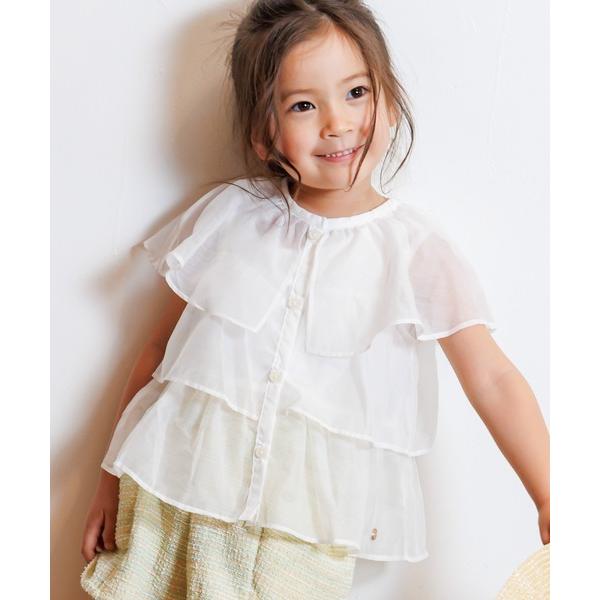 『セール実施中』ZOZO問い合わせ番号:91375069ショップ:MAKE YOUR DAY，メイクユアデイブランド:MAKE YOUR DAY，メイクユアデイ商品名:シアーフリルカーディガン■80〜140cmカテゴリ:トップス>カー...