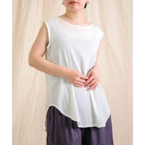 ZOZO問い合わせ番号:91375567ショップ:DOMINGO，ドミンゴブランド:prit，プリット，DOMINGO SELECT，ドミンゴセレクト商品名:[prit]  クレープロッキーバル ラウンドヘムノースリーブカテゴリ:トップス&...