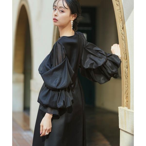 ZOZO問い合わせ番号:91412300ショップ:RUIRUE BOUTIQUE，ルイルエブティックブランド:RUIRUE BOUTIQUE，ルイルエブティック商品名:オケージョンドレス 結婚式 ｜ ボリューム ブラウジングスリーブ ＆ フ...