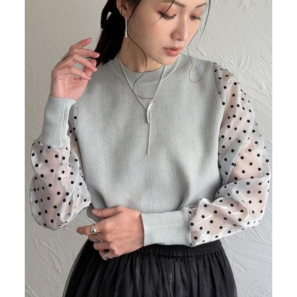 ZOZO問い合わせ番号:91477573ショップ:tocco closet／&amp;. NOSTALGIA，トッコ　クローゼット　／　アンドドットノスタルジアブランド:deux amour，ドゥーザムール商品名:袖ドットトップスカテゴリ:...